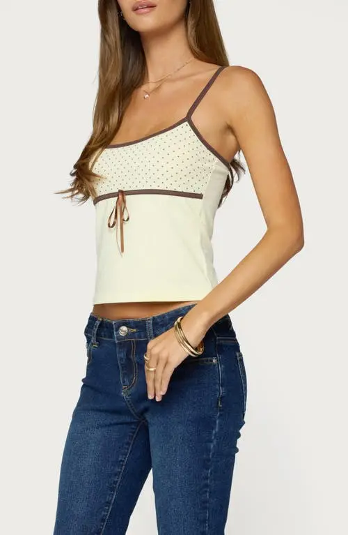 EDIKTED Rhoda Contrast Polka Dot Camisole - Yellow