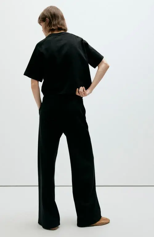 Mango Pull-on Straight Leg Pants - Black