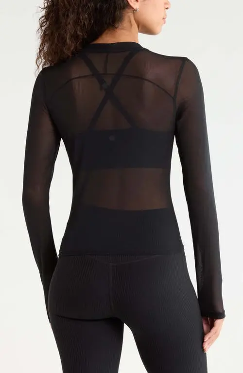 Zella Mesh Mix Long-sleeve Tee - Black
