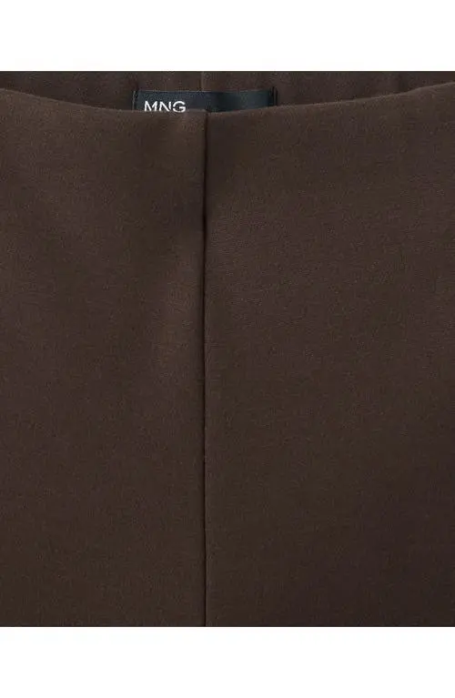 Mango Knit Straight Leg Pants - Brown