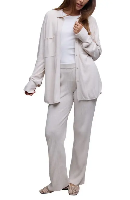 Barefoot Dreams Patch Pocket Ribbed Pants - Sand Dune