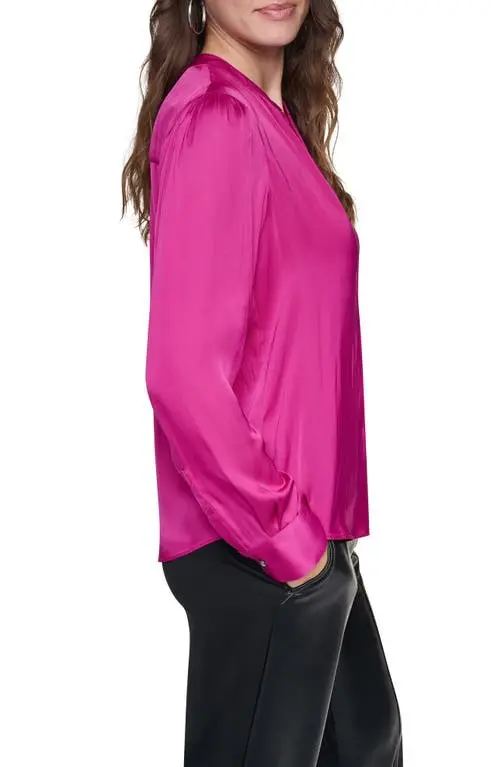 Dkny Pleated Long Sleeve Top