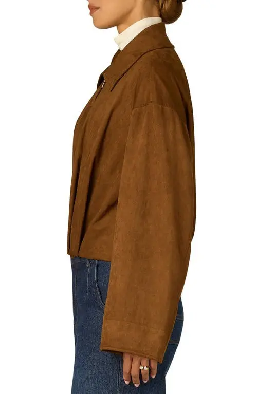 Wit & Wisdom Faux Suede Bomber Jacket