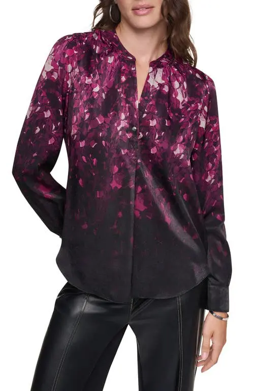 Dkny Pleated Long Sleeve Top - Paillette
