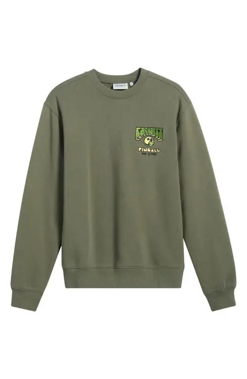 Carhartt Work In Progress Pinball Embroidered Cotton Crewneck Sweatshirt