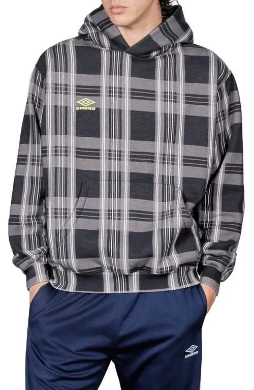 PLEASURES X Umbro Spine Plaid Pullover Hoodie