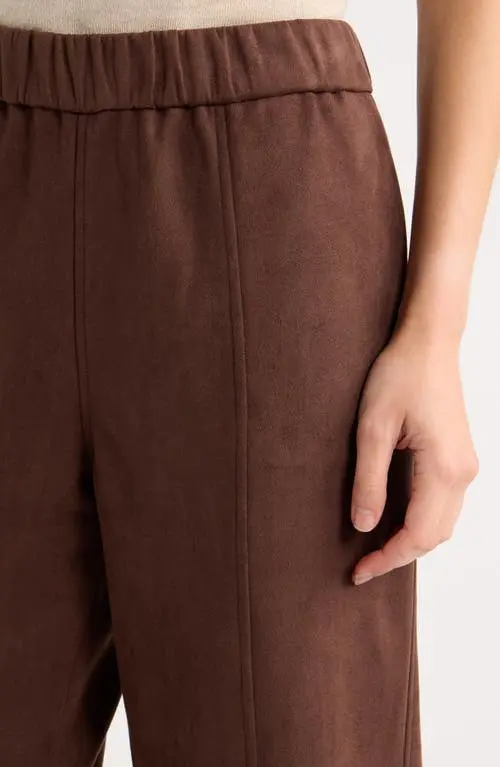 Bernardo Paneled Barrel Leg Faux Suede Pants