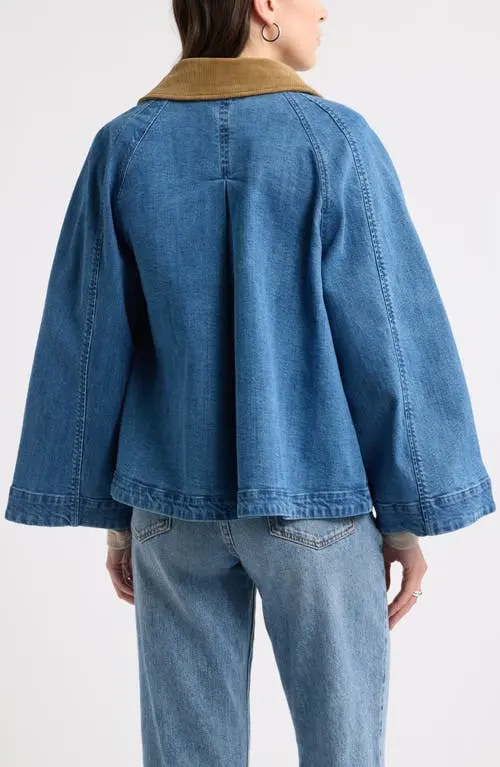 Caslon Swing Crop Denim Trench Coat