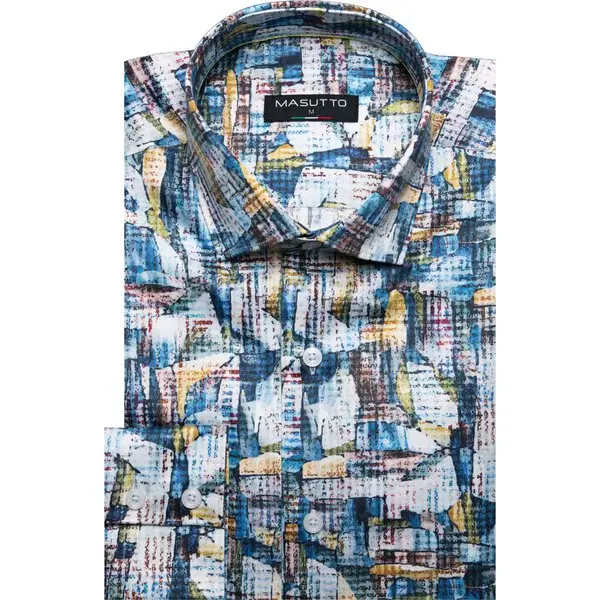 MASUTTO Robinio Print Button-up Long Sleeve Shirt