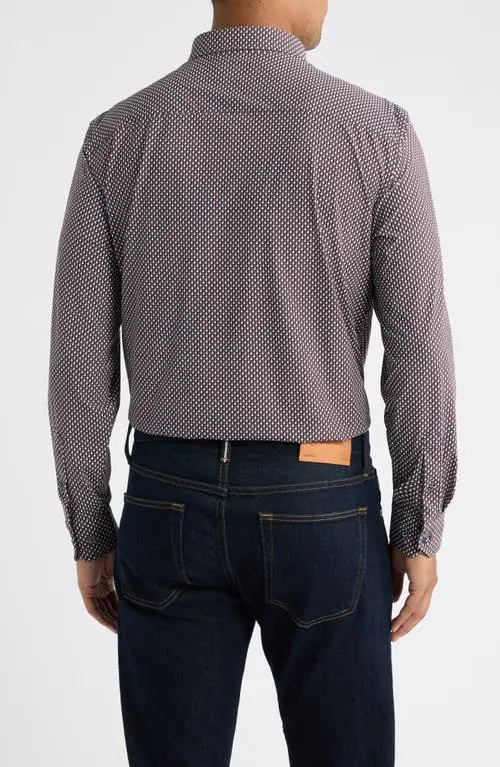 Johnston & Murphy Xc+™ Motion Microprint Knit Button-up Shirt