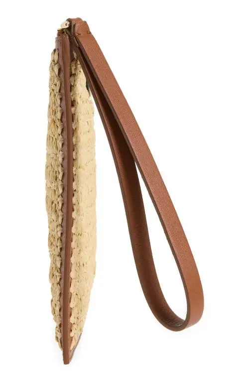 Valentino Garavani Large Crocheted Raffia Effect Flat Pouch Wristlet