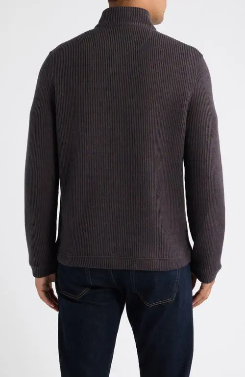 Johnston & Murphy Marled Rib Knit Zip Jacket