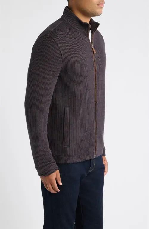 Johnston & Murphy Marled Rib Knit Zip Jacket