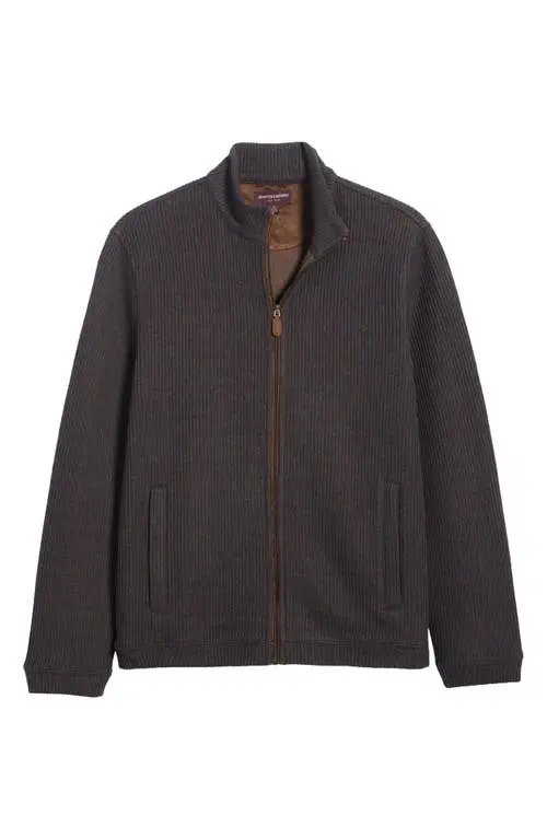 Johnston & Murphy Marled Rib Knit Zip Jacket