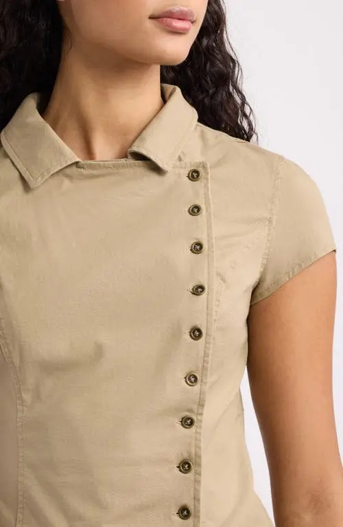 BDG URBAN OUTFITTERS Blake Military Short Sleeve Top