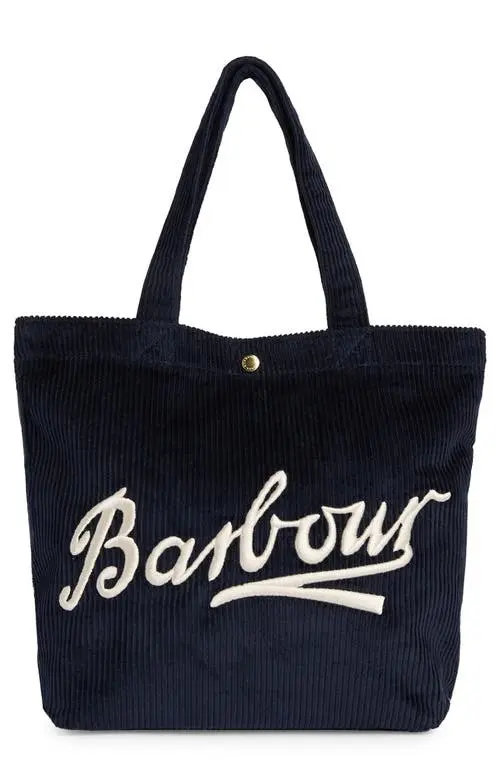 Barbour Mini Carrick Corduroy Tote - Navy