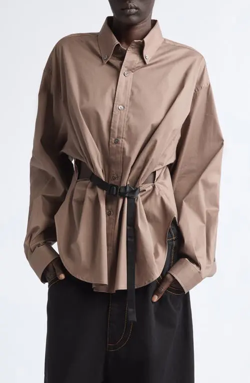 Vaquera Belted Cotton Button-down Shirt