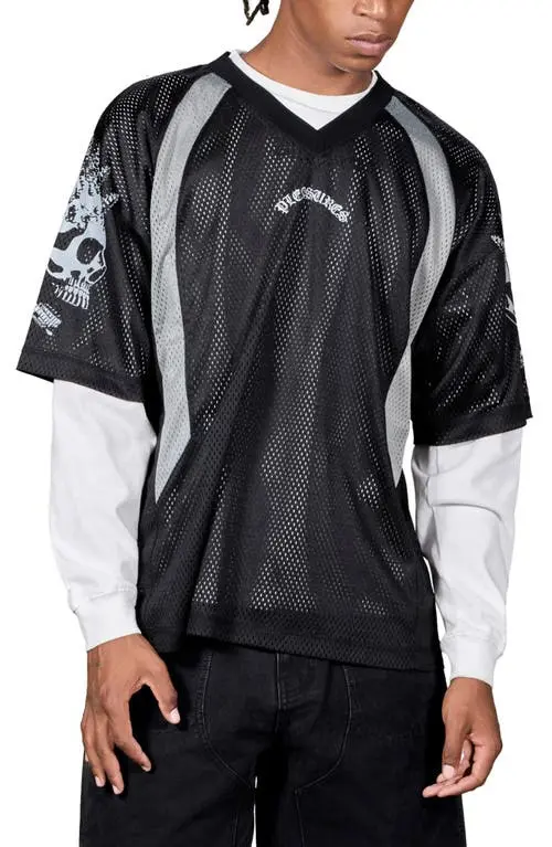 PLEASURES Screws Mesh Football Jersey - Black
