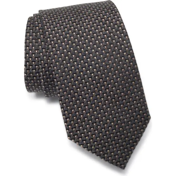 Nordstrom Kaiser Mini Silk Jacquard Tie - Black
