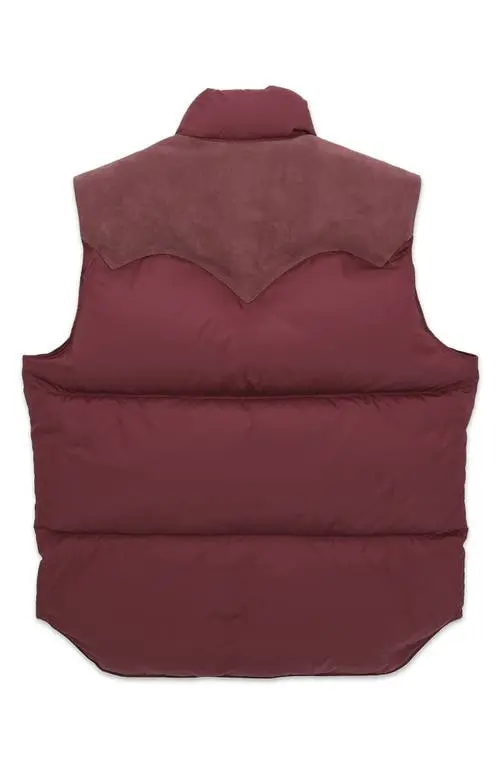 FORTELA Down Vest With Suede Yoke - Burgundy