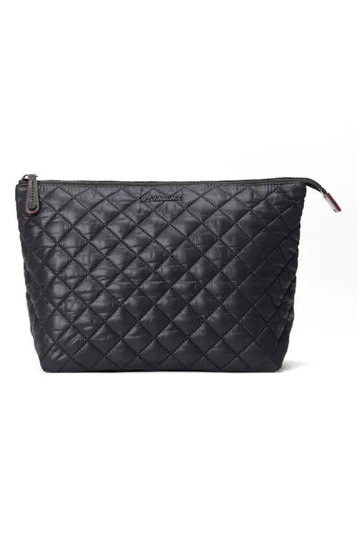 Mz Wallace Large Zoey Quilted Nylon Cosmetics Case - Black