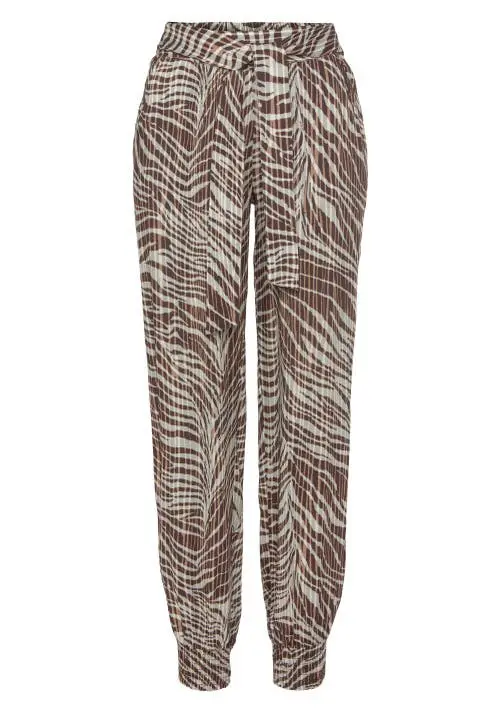 LASCANA Patterned Tie Waist Jogger Pants