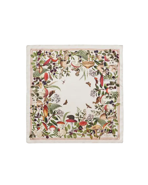 FABLE ENGLAND Orla Mushroom Small Square Scarf - Ivory