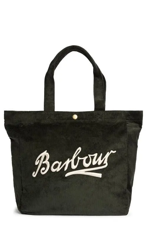 Barbour Carrick Cord Tote Bag - Sage