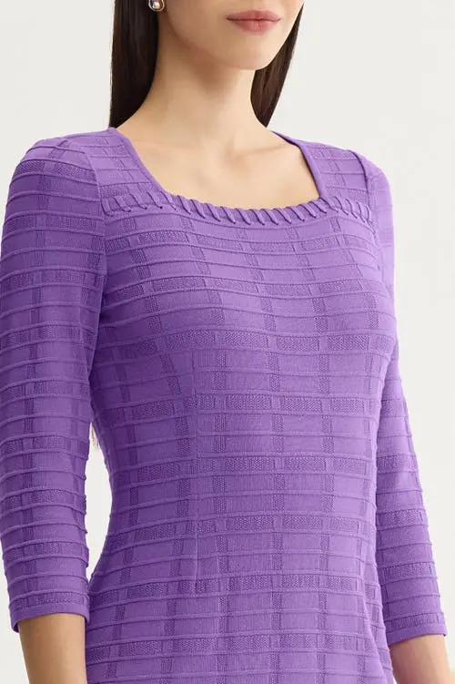 Ming Wang Textured Soft Knit Sheath Dress