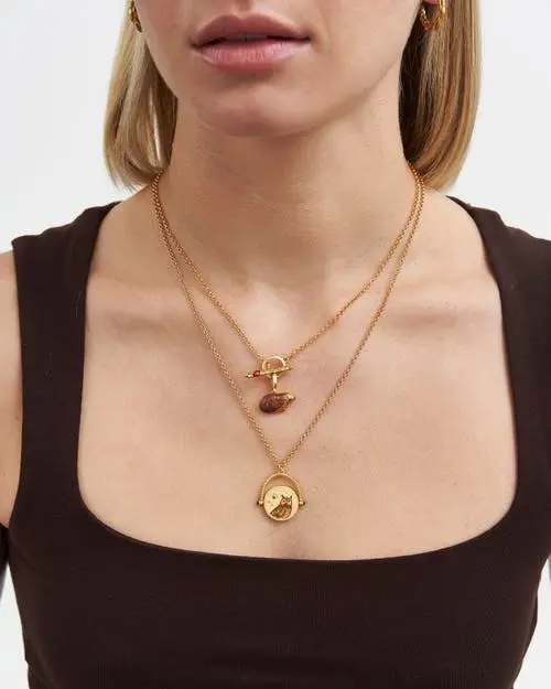 FABLE ENGLAND Owl Spinner Necklace