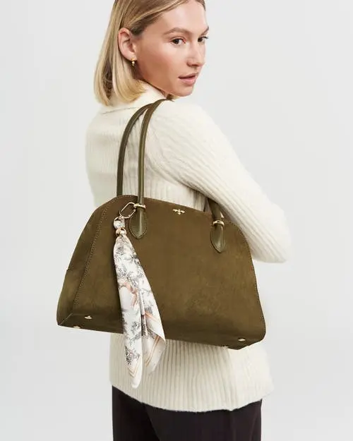 FABLE ENGLAND Amelia Faux Suede Shoulder Purse