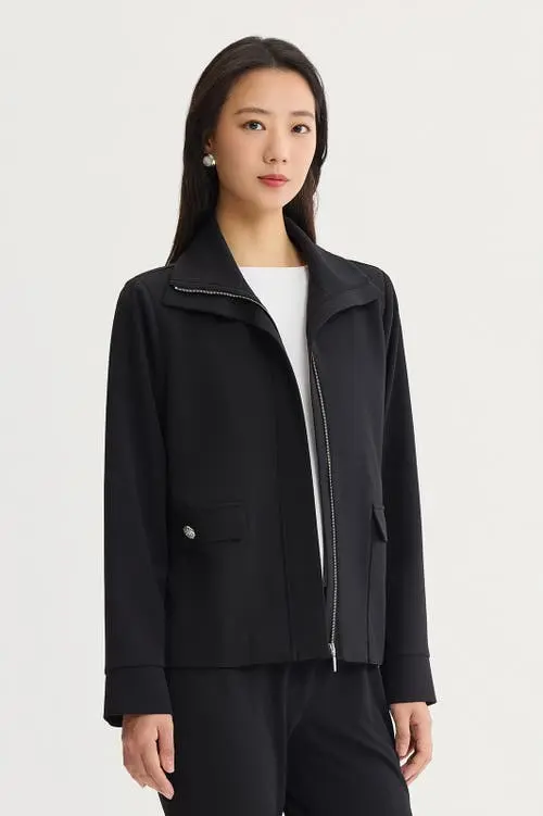 Ming Wang Stretch Deco Crepe Sport Jacket