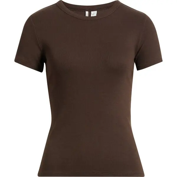 Nordstrom Ribbed Crewneck T-shirt - Brown Mole