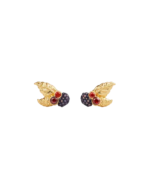 FABLE ENGLAND Orla Blackberry Stud Earrings