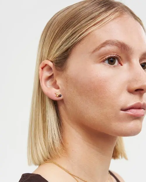 FABLE ENGLAND Orla Blackberry Stud Earrings