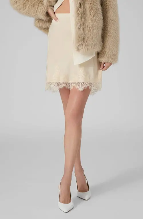 Guess Sophie Lace Detail Bias Miniskirt - Biscotti