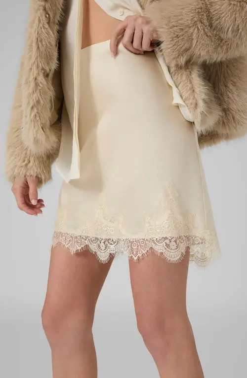 Guess Sophie Lace Detail Bias Miniskirt - Biscotti