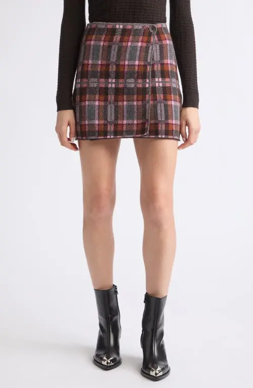 Guest In Residence Tartan Wool & Cashmere Miniskirt
