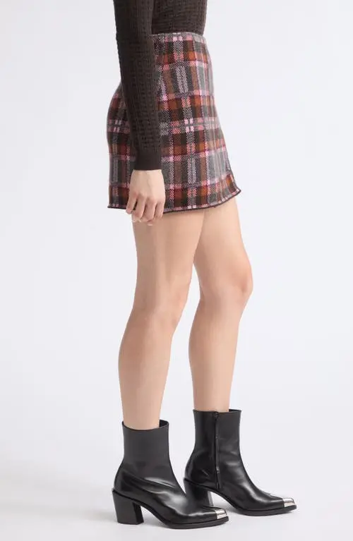 Guest In Residence Tartan Wool & Cashmere Miniskirt
