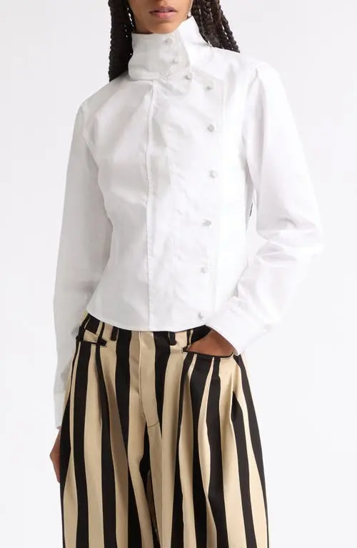 R13 Asymmetrical Front Shirt - White