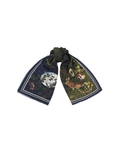 FABLE ENGLAND Woodland Meadow Large Rectangle Scarf
