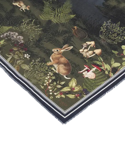 FABLE ENGLAND Woodland Meadow Large Rectangle Scarf