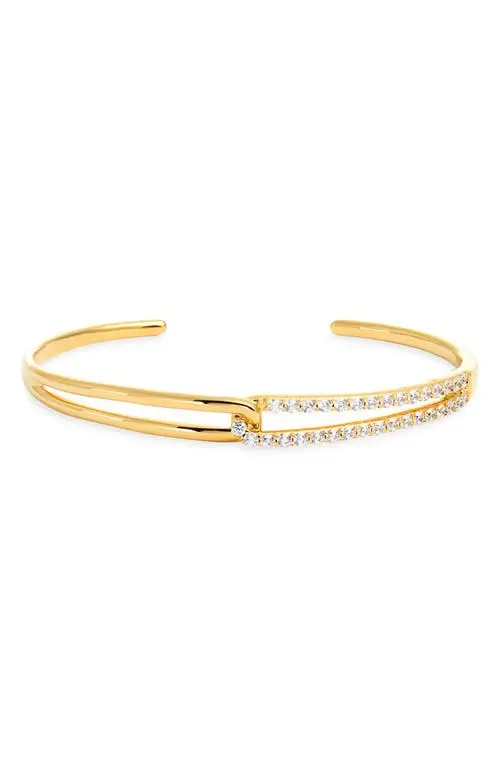Nordstrom Pavé Cubic Zirconia Cuff Bracelet - Clear- Gold