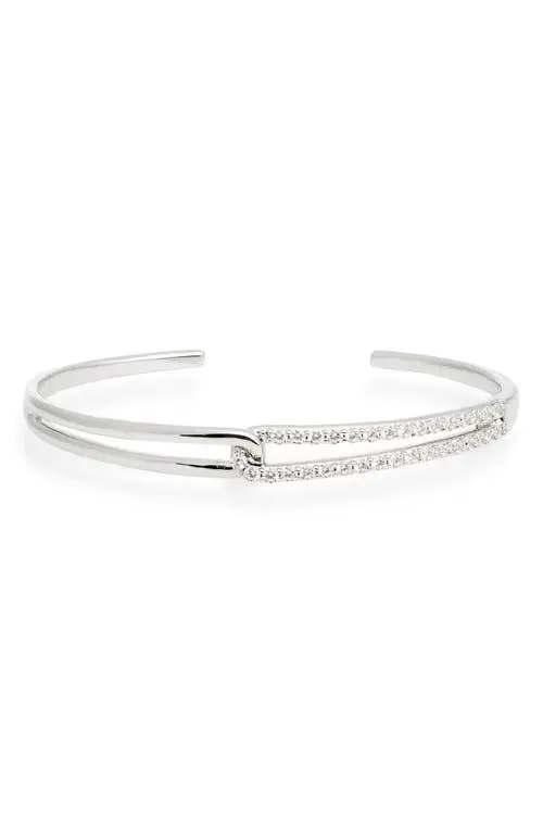 Nordstrom Pavé Cubic Zirconia Cuff Bracelet - Clear- Silver