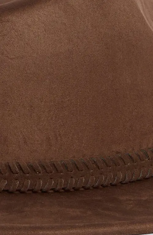 Treasure & Bond Whipstitch Trim Panama Hat - Chocolate Brown