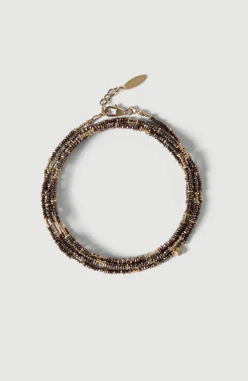 Brunello Cucinelli Hematite And Sterling Silver Wrap Bracelet