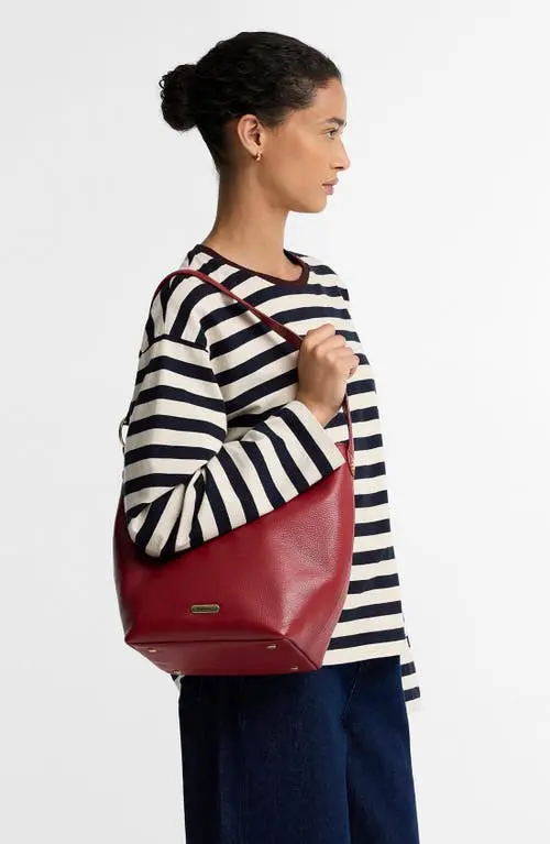 Barbour Cedar Large Leather Bucket Bag - Red