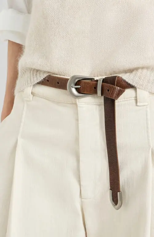 Brunello Cucinelli Carved Leather Belt - Light Brown
