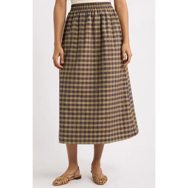 Rails Dax Check Midi Skirt