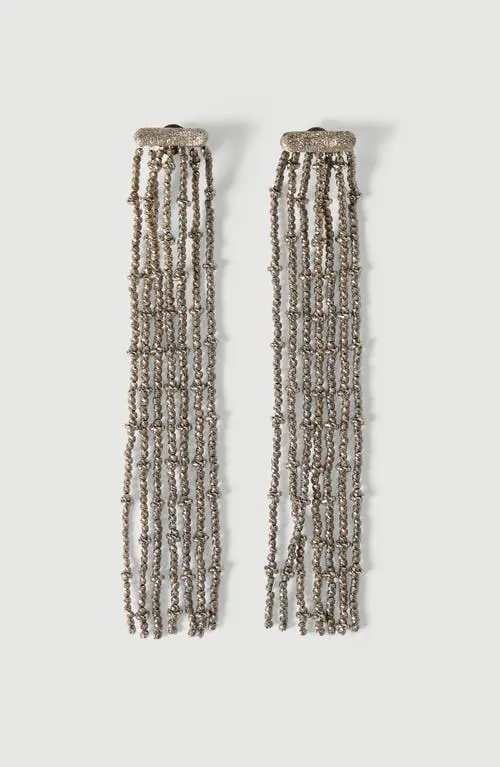 Brunello Cucinelli Frayed Earrings - Silver